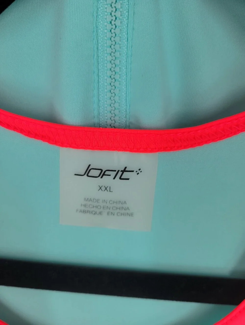 Jofit | Tops | Jofit Aqua Tank With Hot Coral Trim And Floral Side ...